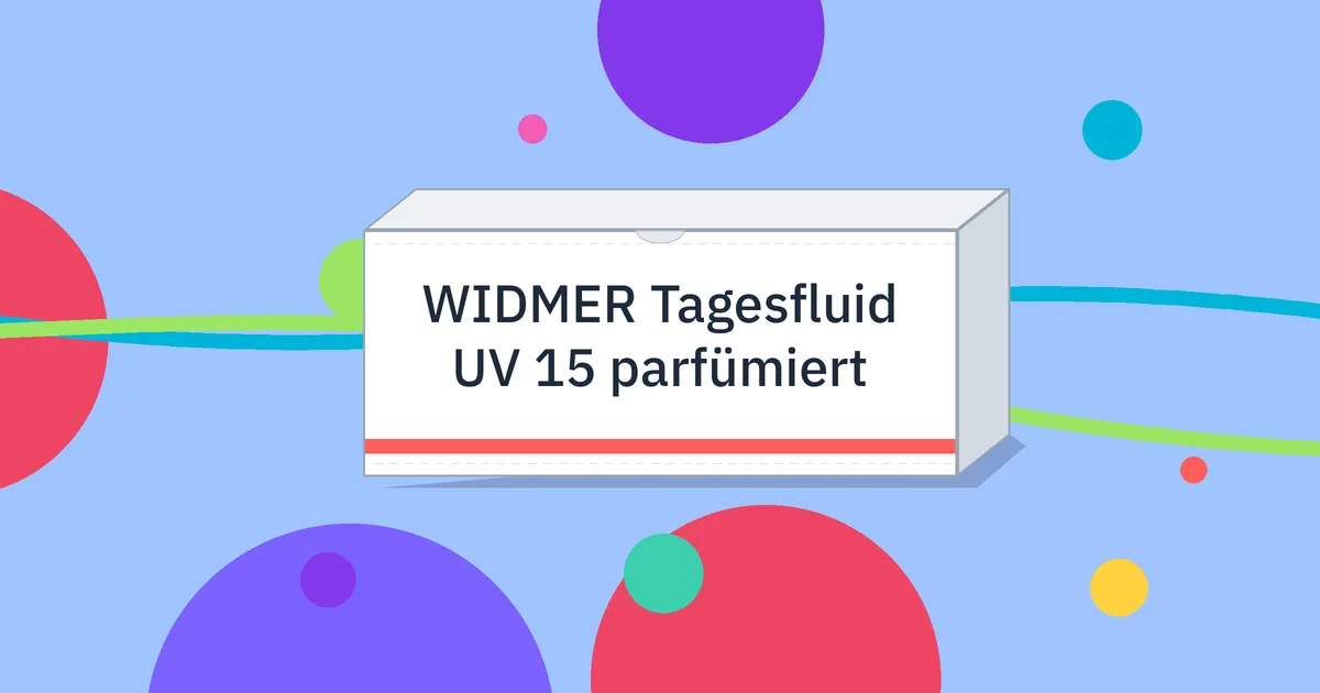 Symbolbild: Packung mit der Aufschrift WIDMER Tagesfluid UV 15 parfümiert (PZN 19727199) – Verfügbarkeit und Bezug in Apotheken in Frankfurt am Main