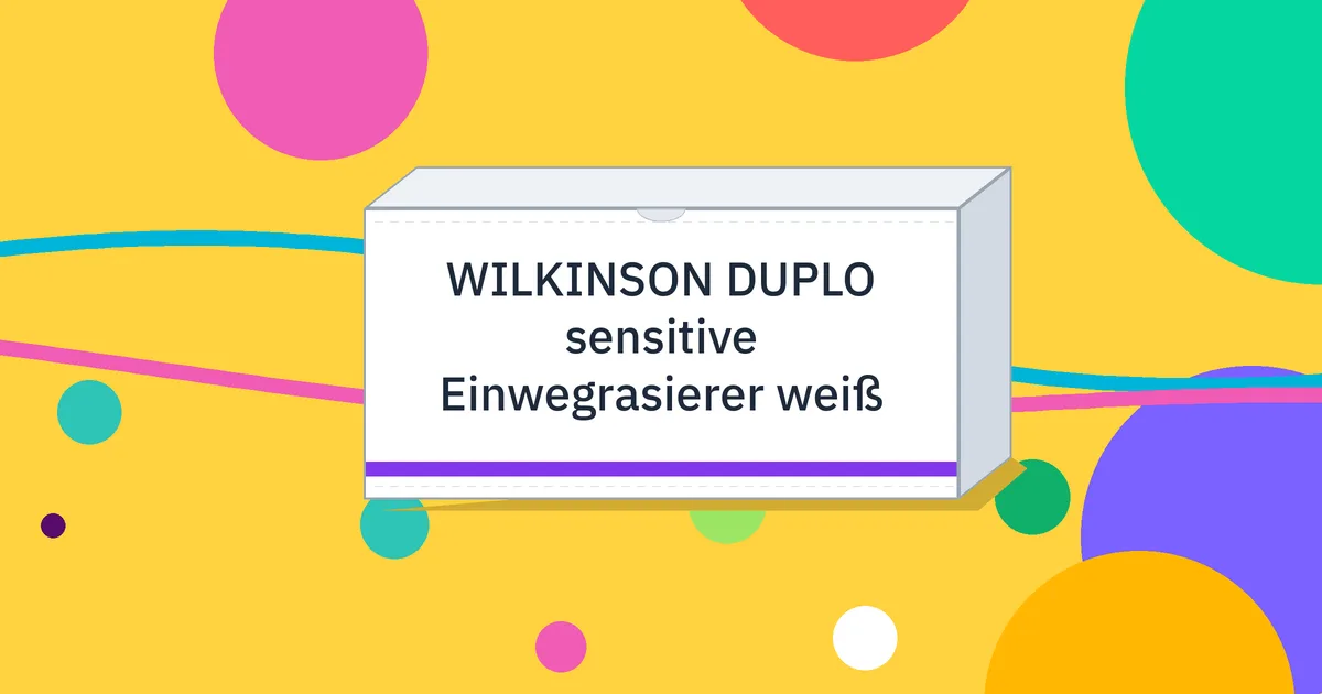 Symbolbild: Packung mit der Aufschrift WILKINSON DUPLO sensitive Einwegrasierer weiß (PZN 01262073) – Verfügbarkeit und Bezug in Apotheken in Frankfurt am Main