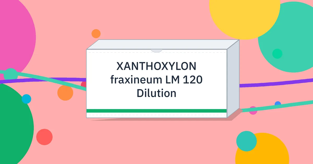 Symbolbild: Packung mit der Aufschrift XANTHOXYLON fraxineum LM 120 Dilution (PZN 13784670) – Verfügbarkeit und Bezug in Apotheken in Frankfurt am Main