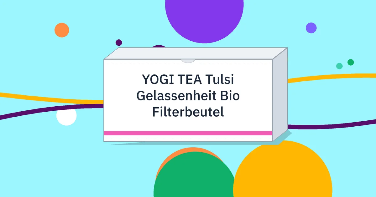 Symbolbild: Packung mit der Aufschrift YOGI TEA Tulsi Gelassenheit Bio Filterbeutel (PZN 17572077) – Verfügbarkeit und Bezug in Apotheken in Frankfurt am Main