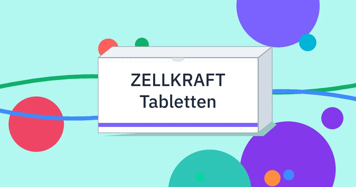 Symbolbild: Packung mit der Aufschrift ZELLKRAFT Tabletten (PZN 20386065) – Verfügbarkeit und Bezug in Apotheken in Frankfurt am Main