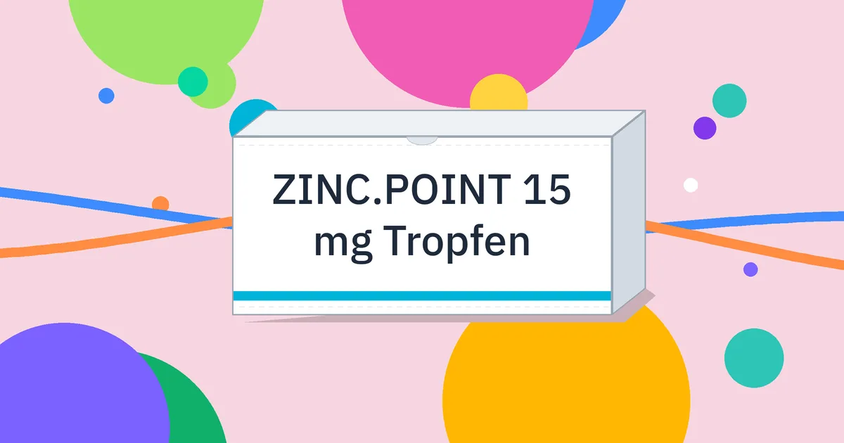 Symbolbild: Packung mit der Aufschrift ZINC.POINT 15 mg Tropfen (PZN 19158502) – Verfügbarkeit und Bezug in Apotheken in Frankfurt am Main
