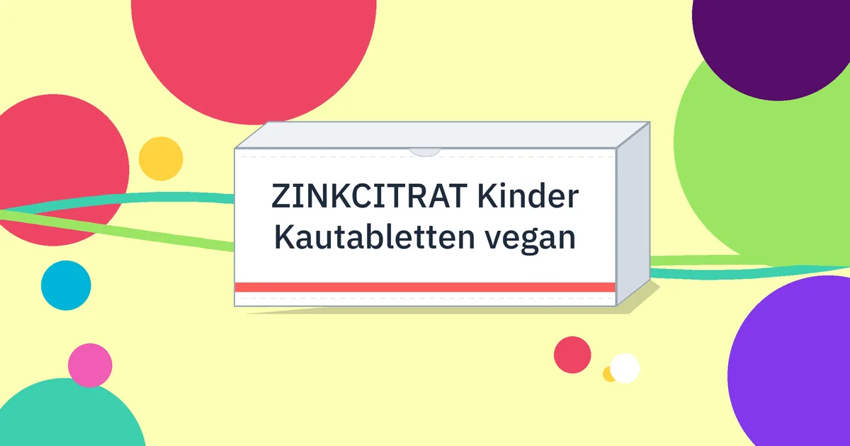 Symbolbild: Packung mit der Aufschrift ZINKCITRAT Kinder Kautabletten vegan (PZN 16924870) – Verfügbarkeit und Bezug in Apotheken in Frankfurt am Main