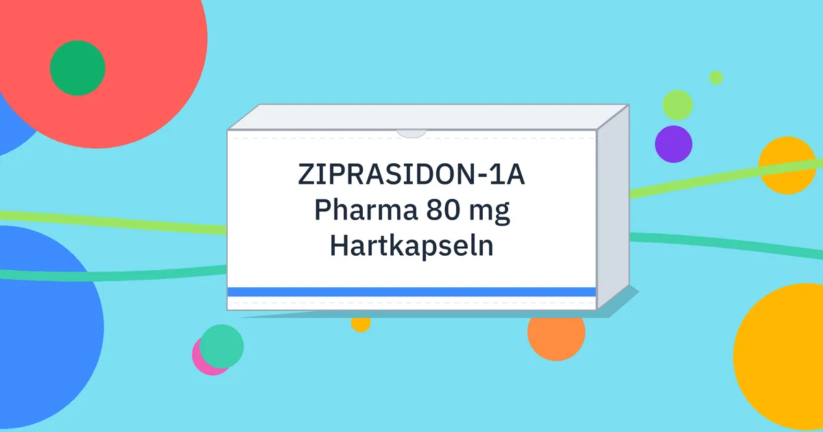Symbolbild: Packung mit der Aufschrift ZIPRASIDON-1A Pharma 80 mg Hartkapseln (PZN 00015817) – Verfügbarkeit und Bezug in Apotheken in Frankfurt am Main