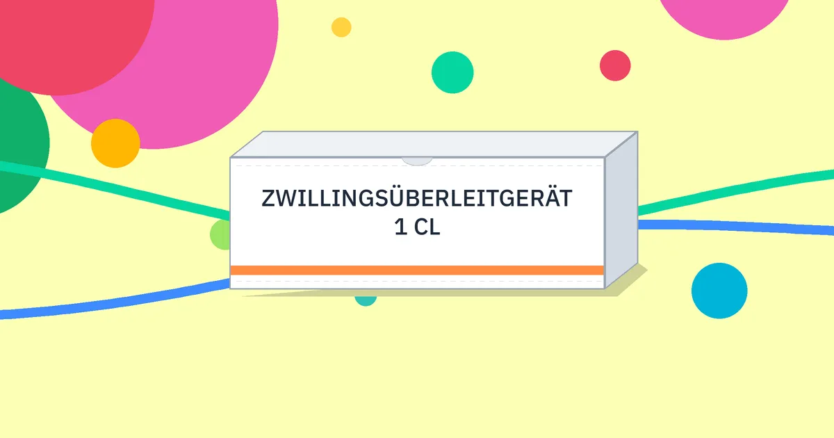 Symbolbild: Packung mit der Aufschrift ZWILLINGSÜBERLEITGERÄT 1 CL (PZN 00891453) – Verfügbarkeit und Bezug in Apotheken in Frankfurt am Main