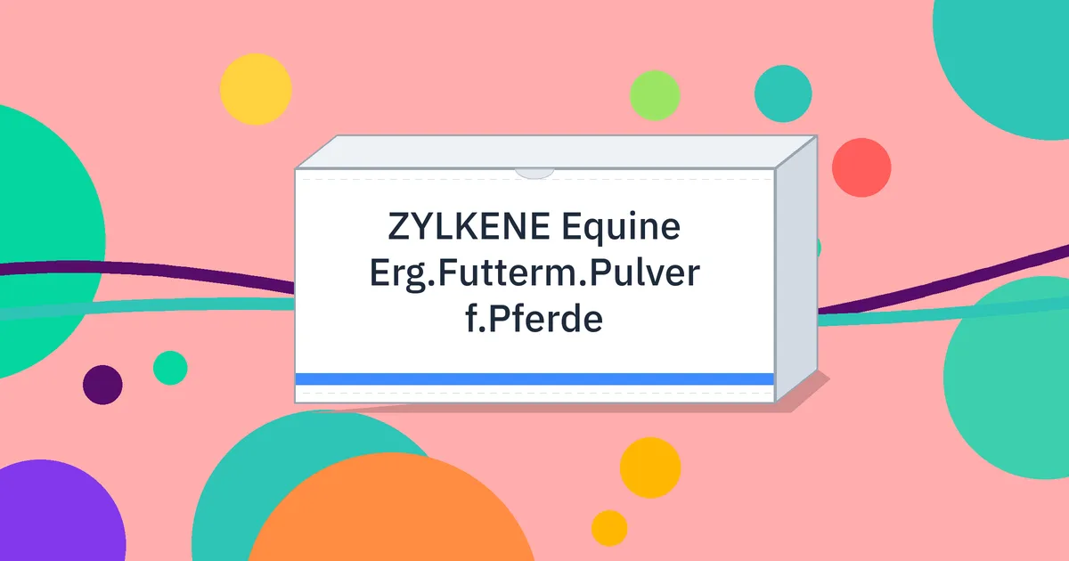 Symbolbild: Packung mit der Aufschrift ZYLKENE Equine Erg.Futterm.Pulver f.Pferde (PZN 16361651) – Verfügbarkeit und Bezug in Apotheken in Frankfurt am Main