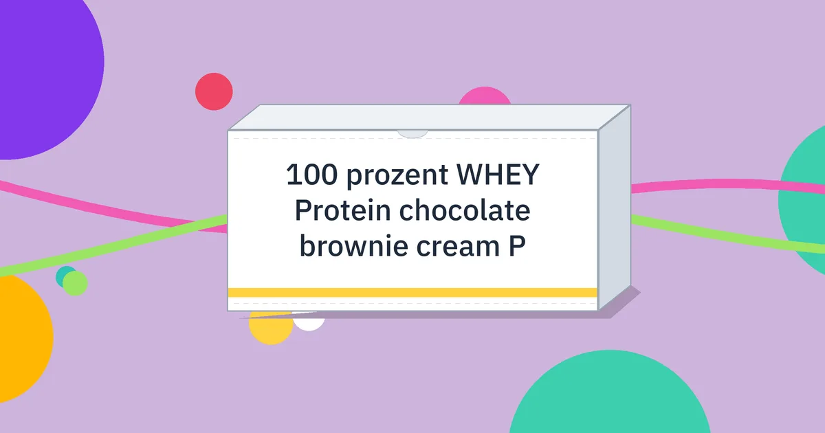 Symbolbild: Packung mit der Aufschrift 100 prozent WHEY Protein chocolate brownie cream P (PZN 13360987) – Verfügbarkeit und Bezug in Apotheken in Frankfurt am Main