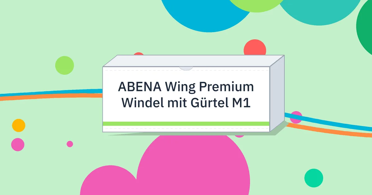 Symbolbild: Packung mit der Aufschrift ABENA Wing Premium Windel mit Gürtel M1 (PZN 17468753) – Verfügbarkeit und Bezug in Apotheken in Frankfurt am Main