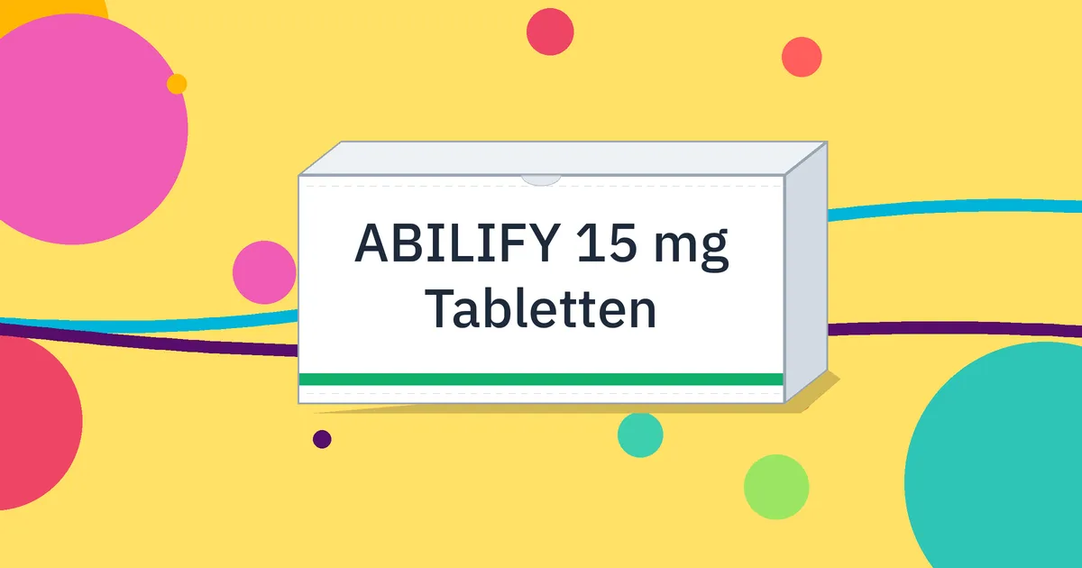 Symbolbild: Packung mit der Aufschrift ABILIFY 15 mg Tabletten (PZN 00241241) – Verfügbarkeit und Bezug in Apotheken in Frankfurt am Main