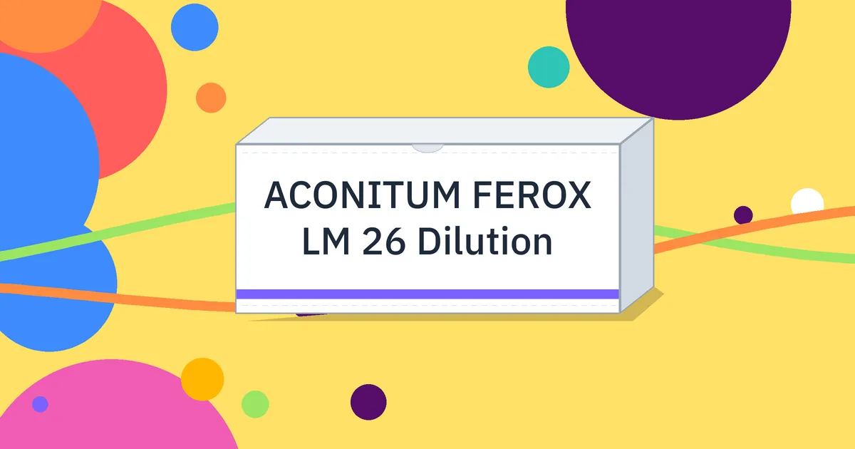 Symbolbild: Packung mit der Aufschrift ACONITUM FEROX LM 26 Dilution (PZN 13290904) – Verfügbarkeit und Bezug in Apotheken in Frankfurt am Main