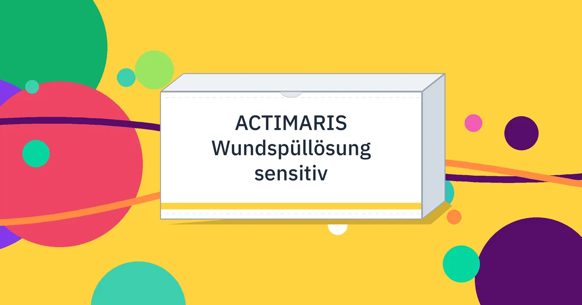 Symbolbild: Packung mit der Aufschrift ACTIMARIS Wundspüllösung sensitiv (PZN 19064735) – Verfügbarkeit und Bezug in Apotheken in Frankfurt am Main