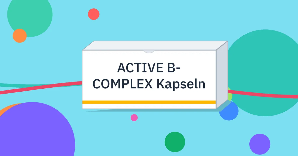 Symbolbild: Packung mit der Aufschrift ACTIVE B-COMPLEX Kapseln (PZN 15569131) – Verfügbarkeit und Bezug in Apotheken in Frankfurt am Main