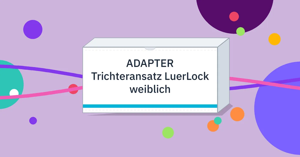Symbolbild: Packung mit der Aufschrift ADAPTER Trichteransatz LuerLock weiblich (PZN 12646701) – Verfügbarkeit und Bezug in Apotheken in Frankfurt am Main