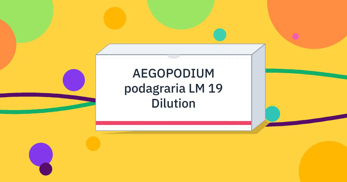 Symbolbild: Packung mit der Aufschrift AEGOPODIUM podagraria LM 19 Dilution (PZN 13298461) – Verfügbarkeit und Bezug in Apotheken in Frankfurt am Main