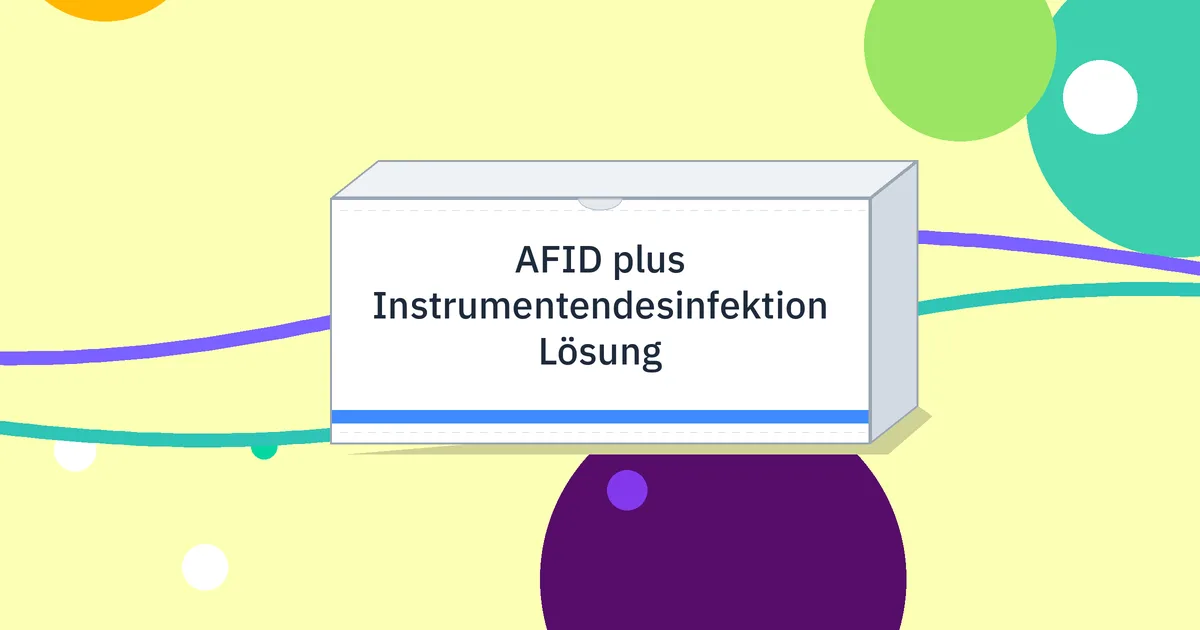 Symbolbild: Packung mit der Aufschrift AFID plus Instrumentendesinfektion Lösung (PZN 07413248) – Verfügbarkeit und Bezug in Apotheken in Frankfurt am Main