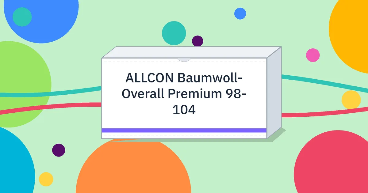 Symbolbild: Packung mit der Aufschrift ALLCON Baumwoll-Overall Premium 98-104 (PZN 16383457) – Verfügbarkeit und Bezug in Apotheken in Frankfurt am Main