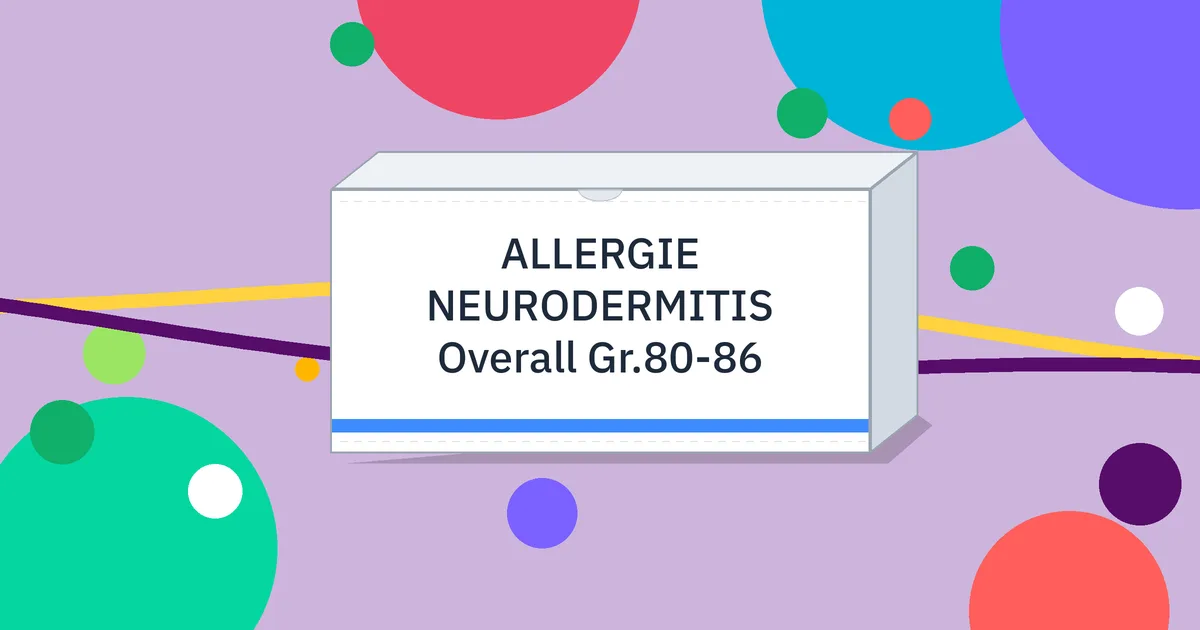 Symbolbild: Packung mit der Aufschrift ALLERGIE NEURODERMITIS Overall Gr.80-86 (PZN 01687536) – Verfügbarkeit und Bezug in Apotheken in Frankfurt am Main