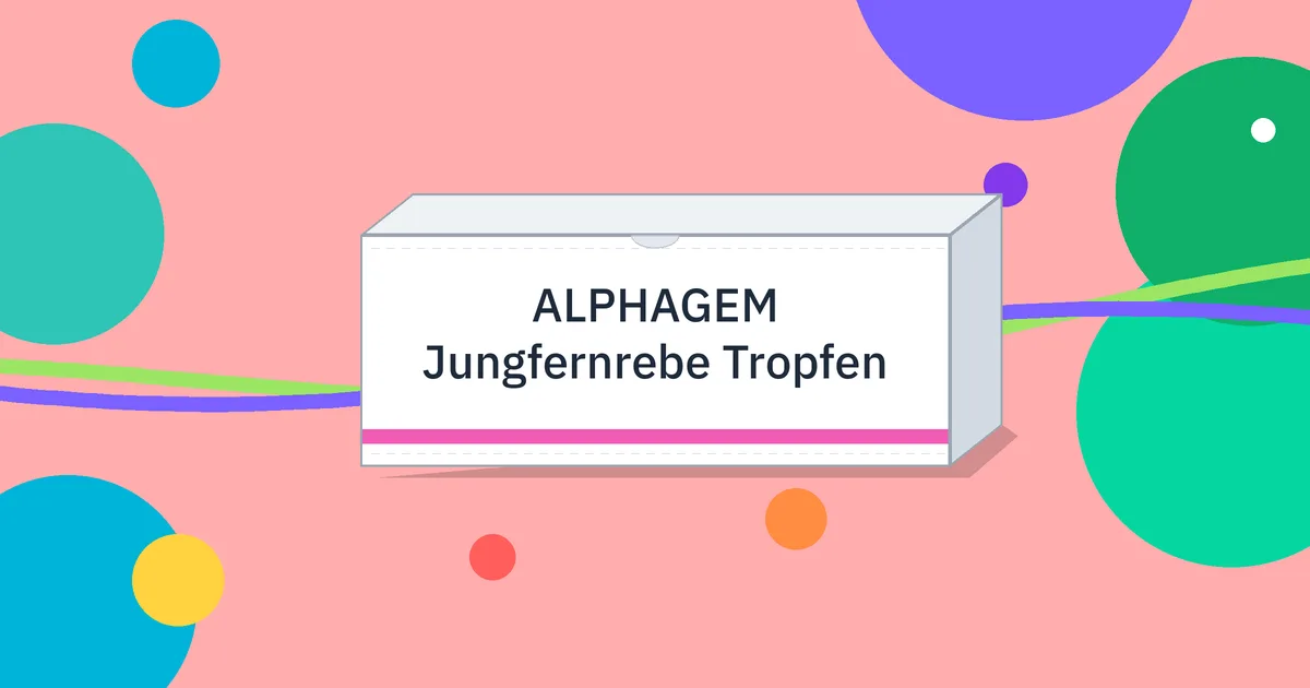 Symbolbild: Packung mit der Aufschrift ALPHAGEM Jungfernrebe Tropfen (PZN 20297479) – Verfügbarkeit und Bezug in Apotheken in Frankfurt am Main