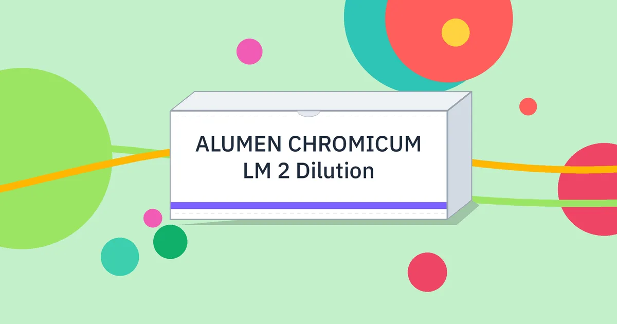 Symbolbild: Packung mit der Aufschrift ALUMEN CHROMICUM LM 2 Dilution (PZN 13315656) – Verfügbarkeit und Bezug in Apotheken in Frankfurt am Main