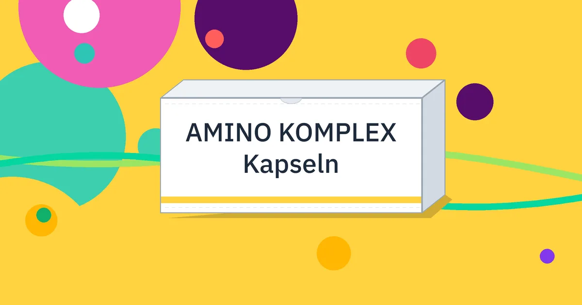 Symbolbild: Packung mit der Aufschrift AMINO KOMPLEX Kapseln (PZN 15242281) – Verfügbarkeit und Bezug in Apotheken in Frankfurt am Main