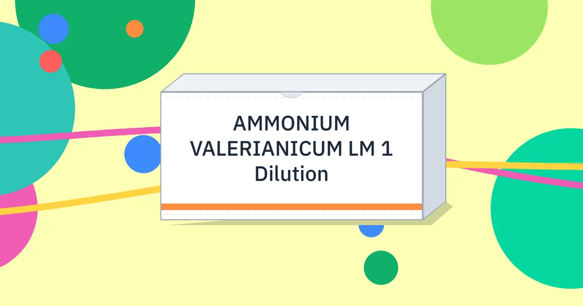 Symbolbild: Packung mit der Aufschrift AMMONIUM VALERIANICUM LM 1 Dilution (PZN 13323532) – Verfügbarkeit und Bezug in Apotheken in Frankfurt am Main