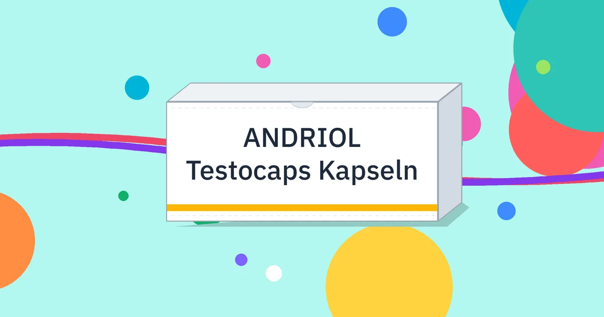 Symbolbild: Packung mit der Aufschrift ANDRIOL Testocaps Kapseln (PZN 16370101) – Verfügbarkeit und Bezug in Apotheken in Frankfurt am Main