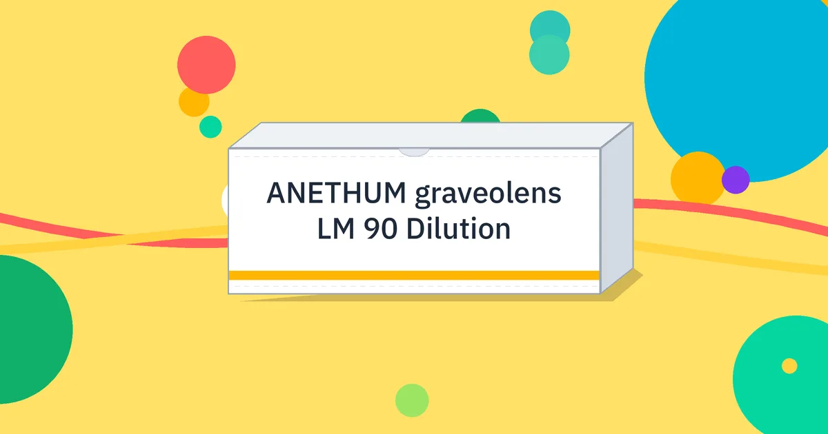 Symbolbild: Packung mit der Aufschrift ANETHUM graveolens LM 90 Dilution (PZN 16008392) – Verfügbarkeit und Bezug in Apotheken in Frankfurt am Main