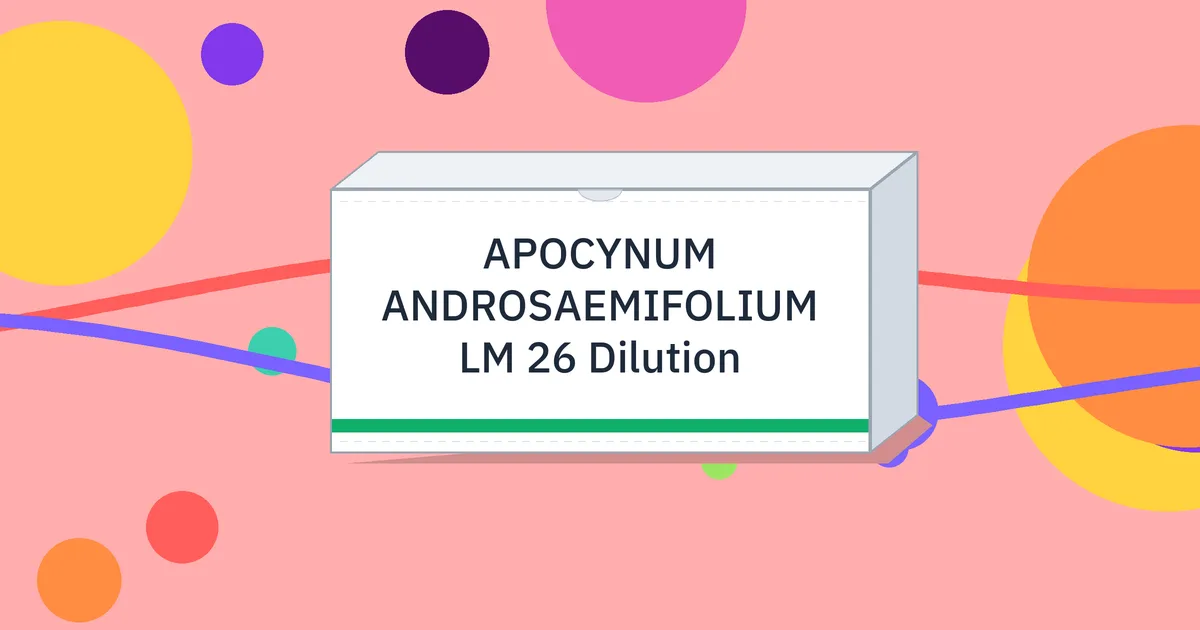 Symbolbild: Packung mit der Aufschrift APOCYNUM ANDROSAEMIFOLIUM LM 26 Dilution (PZN 13380553) – Verfügbarkeit und Bezug in Apotheken in Frankfurt am Main