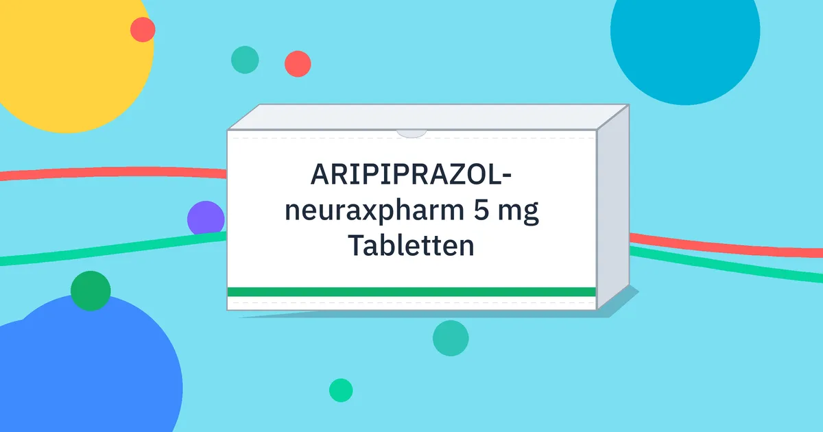 Symbolbild: Packung mit der Aufschrift ARIPIPRAZOL-neuraxpharm 5 mg Tabletten (PZN 20015995) – Verfügbarkeit und Bezug in Apotheken in Frankfurt am Main