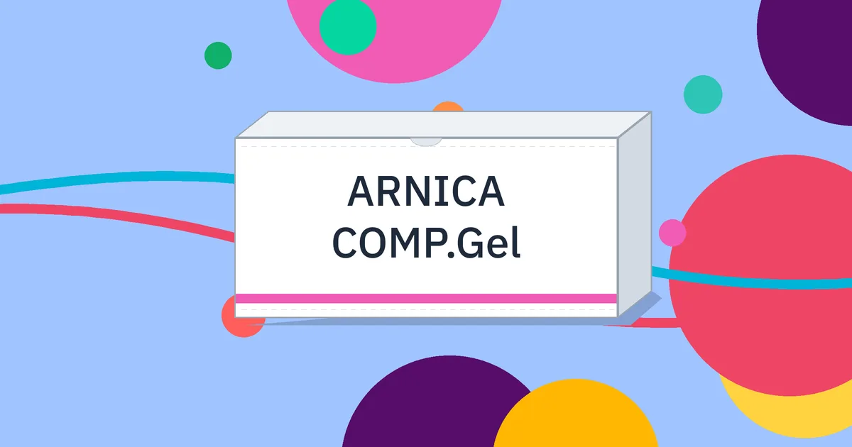 Symbolbild: Packung mit der Aufschrift ARNICA COMP.Gel (PZN 10102612) – Verfügbarkeit und Bezug in Apotheken in Frankfurt am Main