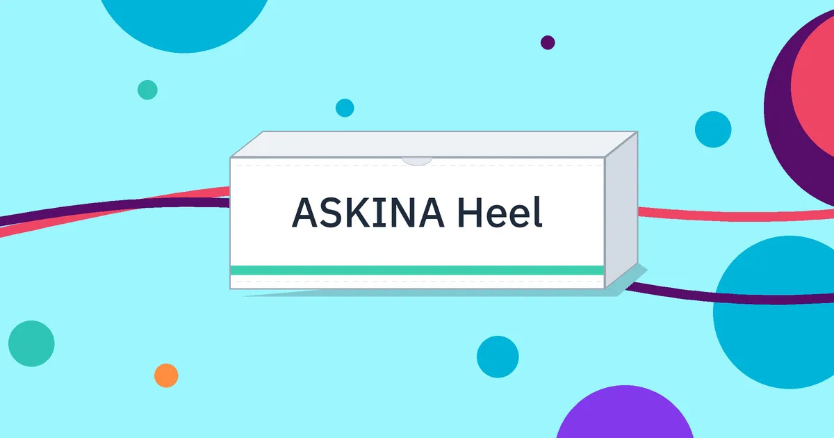 Symbolbild: Packung mit der Aufschrift ASKINA Heel (PZN 15738786) – Verfügbarkeit und Bezug in Apotheken in Frankfurt am Main