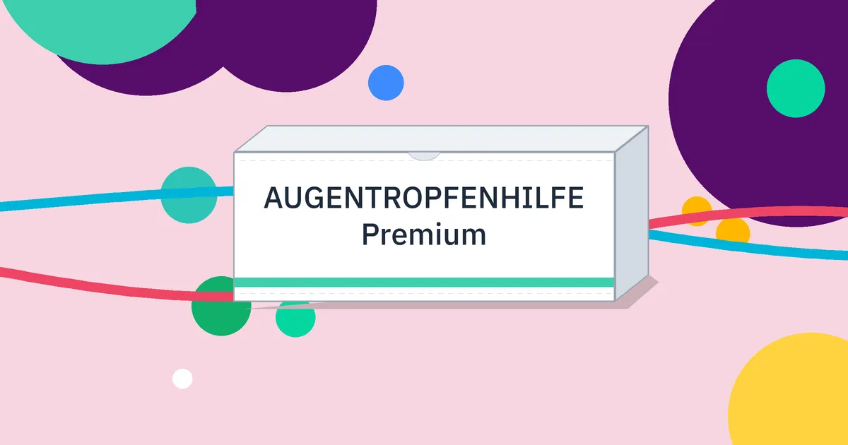 Symbolbild: Packung mit der Aufschrift AUGENTROPFENHILFE Premium (PZN 15870764) – Verfügbarkeit und Bezug in Apotheken in Frankfurt am Main