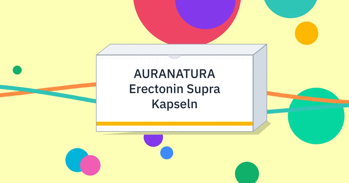 Symbolbild: Packung mit der Aufschrift AURANATURA Erectonin Supra Kapseln (PZN 17398001) – Verfügbarkeit und Bezug in Apotheken in Frankfurt am Main