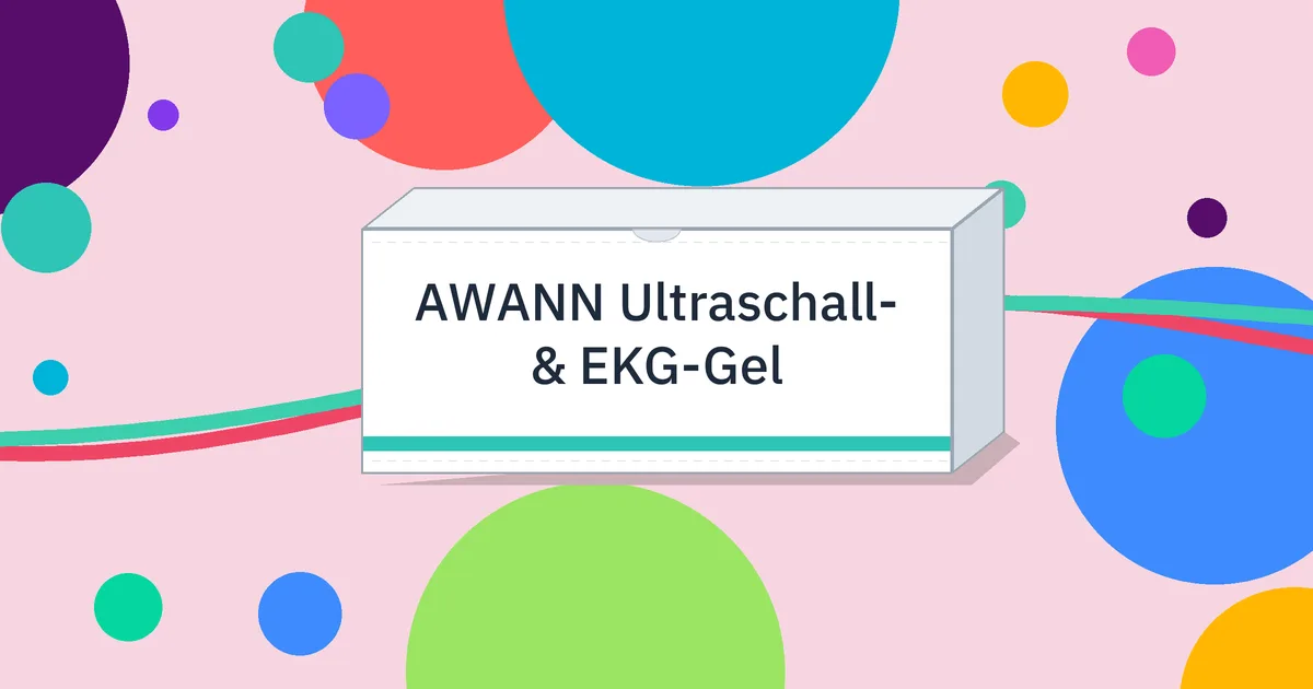 Symbolbild: Packung mit der Aufschrift AWANN Ultraschall- & EKG-Gel (PZN 19157833) – Verfügbarkeit und Bezug in Apotheken in Frankfurt am Main