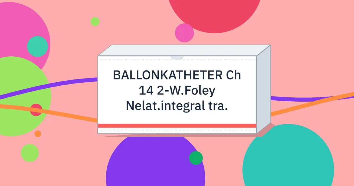 Symbolbild: Packung mit der Aufschrift BALLONKATHETER Ch 14 2-W.Foley Nelat.integral tra. (PZN 14350229) – Verfügbarkeit und Bezug in Apotheken in Frankfurt am Main