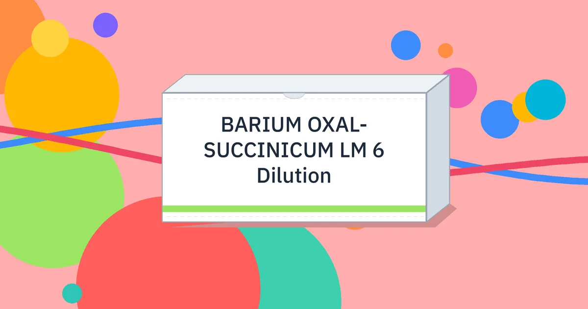 Symbolbild: Packung mit der Aufschrift BARIUM OXAL-SUCCINICUM LM 6 Dilution (PZN 13378272) – Verfügbarkeit und Bezug in Apotheken in Frankfurt am Main