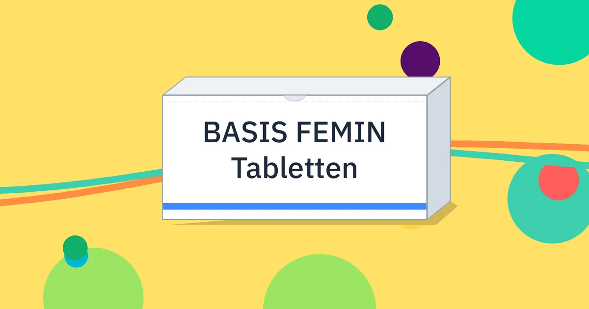Symbolbild: Packung mit der Aufschrift BASIS FEMIN Tabletten (PZN 00498081) – Verfügbarkeit und Bezug in Apotheken in Frankfurt am Main