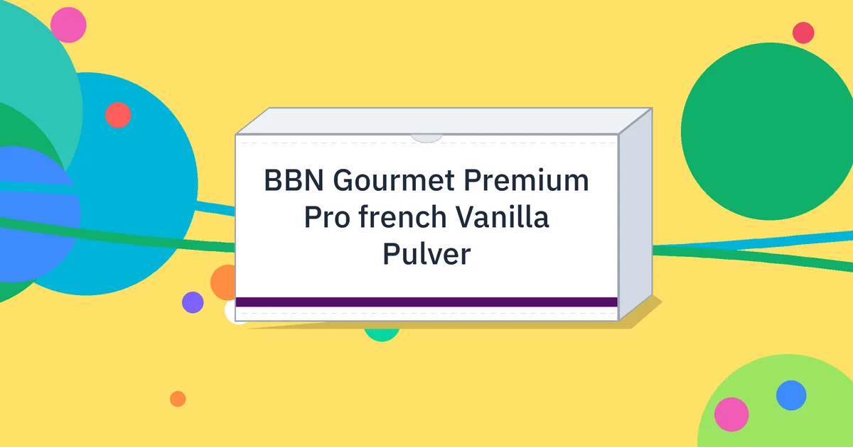 Symbolbild: Packung mit der Aufschrift BBN Gourmet Premium Pro french Vanilla Pulver (PZN 16853733) – Verfügbarkeit und Bezug in Apotheken in Frankfurt am Main
