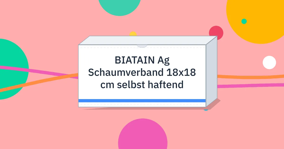 Symbolbild: Packung mit der Aufschrift BIATAIN Ag Schaumverband 18x18 cm selbst haftend (PZN 12653552) – Verfügbarkeit und Bezug in Apotheken in Frankfurt am Main
