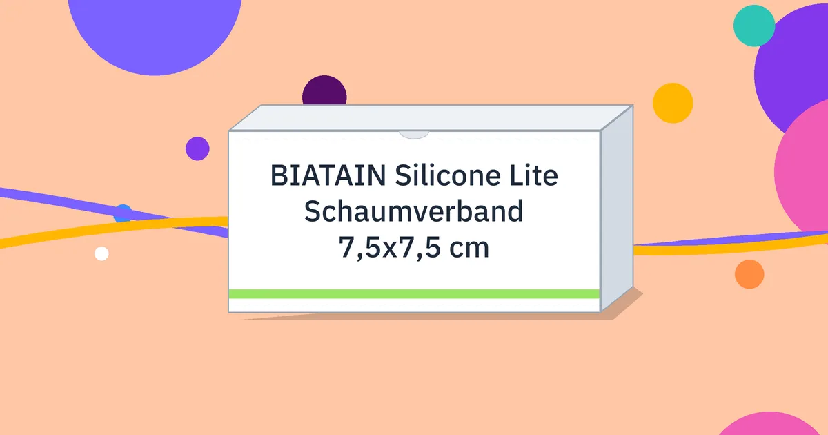 Symbolbild: Packung mit der Aufschrift BIATAIN Silicone Lite Schaumverband 7,5x7,5 cm (PZN 20344486) – Verfügbarkeit und Bezug in Apotheken in Frankfurt am Main