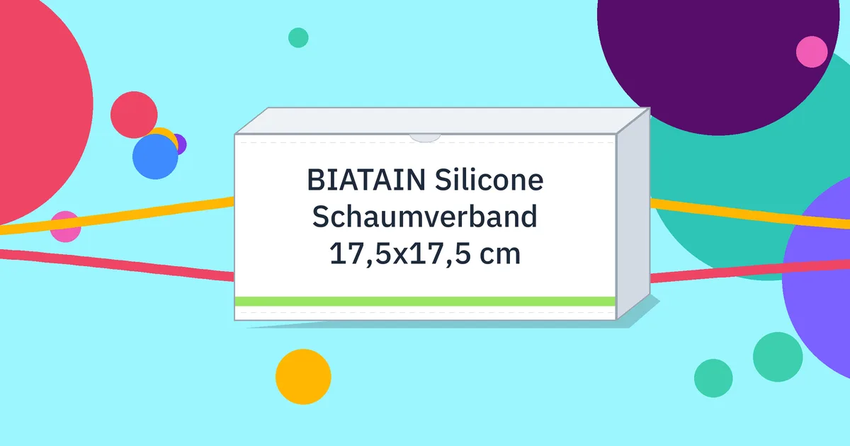 Symbolbild: Packung mit der Aufschrift BIATAIN Silicone Schaumverband 17,5x17,5 cm (PZN 10306875) – Verfügbarkeit und Bezug in Apotheken in Frankfurt am Main