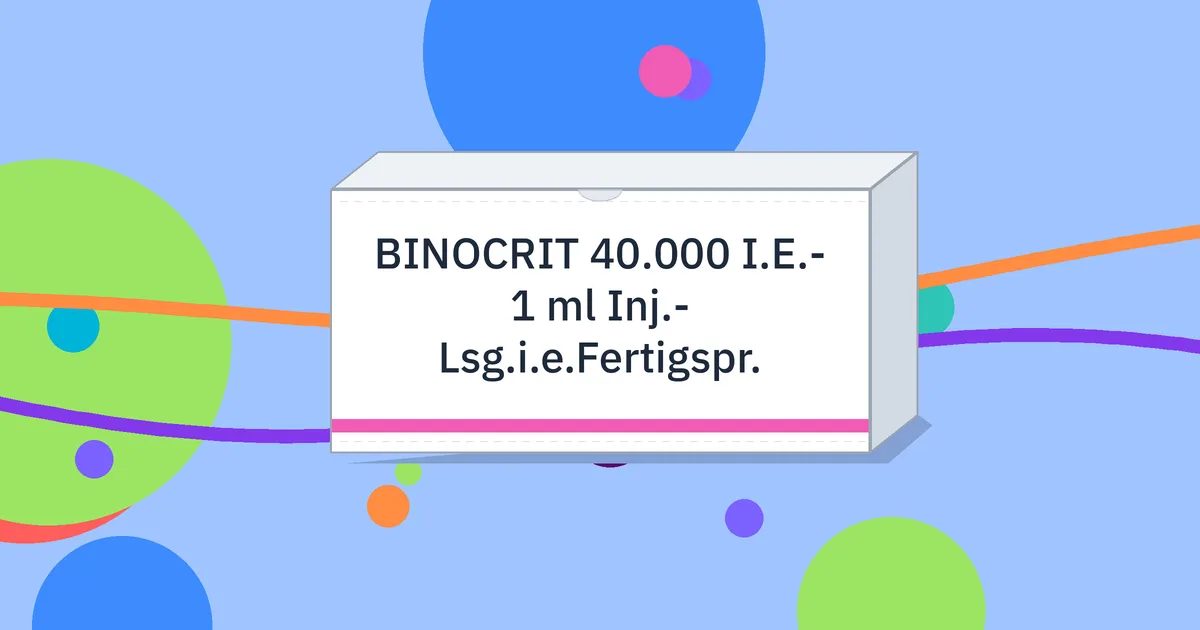 Symbolbild: Packung mit der Aufschrift BINOCRIT 40.000 I.E.-1 ml Inj.-Lsg.i.e.Fertigspr. (PZN 16397726) – Verfügbarkeit und Bezug in Apotheken in Frankfurt am Main