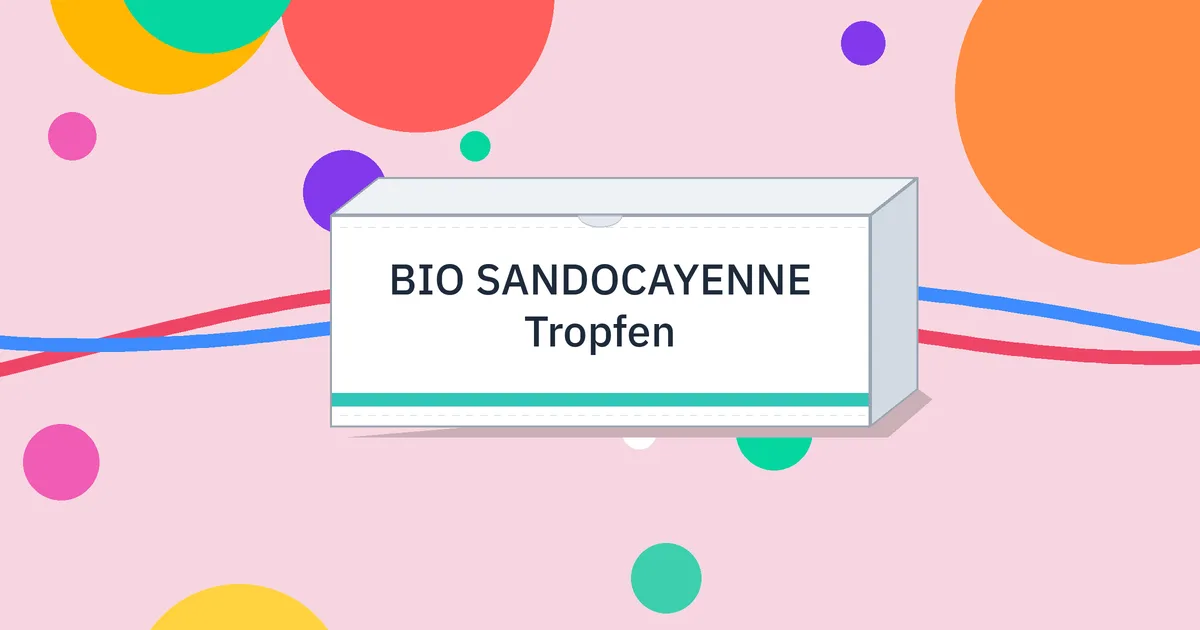 Symbolbild: Packung mit der Aufschrift BIO SANDOCAYENNE Tropfen (PZN 09522160) – Verfügbarkeit und Bezug in Apotheken in Frankfurt am Main