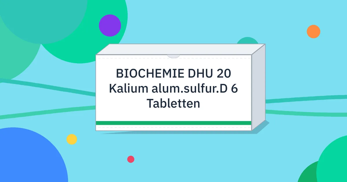 Symbolbild: Packung mit der Aufschrift BIOCHEMIE DHU 20 Kalium alum.sulfur.D 6 Tabletten (PZN 01196212) – Verfügbarkeit und Bezug in Apotheken in Frankfurt am Main