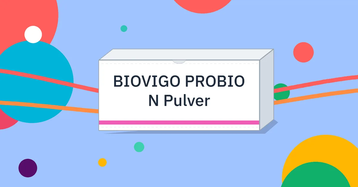 Symbolbild: Packung mit der Aufschrift BIOVIGO PROBIO N Pulver (PZN 18016533) – Verfügbarkeit und Bezug in Apotheken in Frankfurt am Main