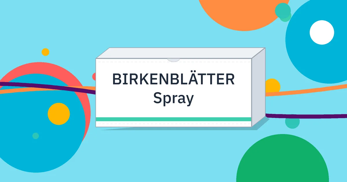 Symbolbild: Packung mit der Aufschrift BIRKENBLÄTTER Spray (PZN 11712175) – Verfügbarkeit und Bezug in Apotheken in Frankfurt am Main
