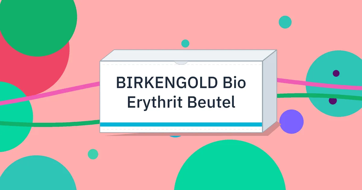 Symbolbild: Packung mit der Aufschrift BIRKENGOLD Bio Erythrit Beutel (PZN 19290532) – Verfügbarkeit und Bezug in Apotheken in Frankfurt am Main
