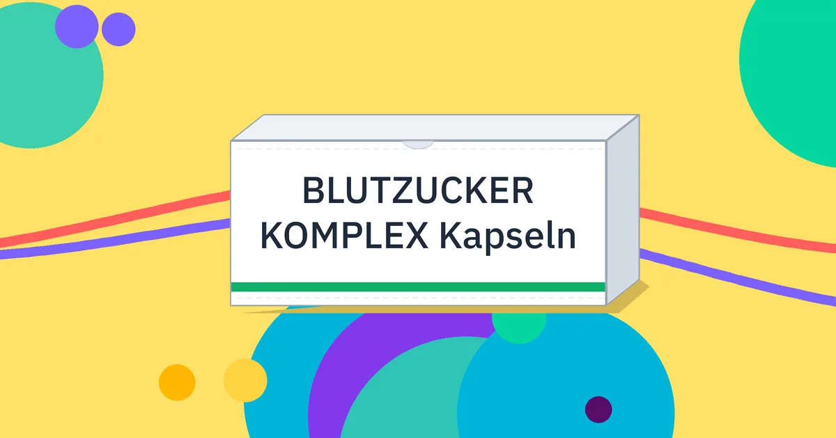Symbolbild: Packung mit der Aufschrift BLUTZUCKER KOMPLEX Kapseln (PZN 19927136) – Verfügbarkeit und Bezug in Apotheken in Frankfurt am Main