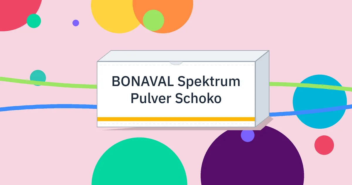 Symbolbild: Packung mit der Aufschrift BONAVAL Spektrum Pulver Schoko (PZN 18831954) – Verfügbarkeit und Bezug in Apotheken in Frankfurt am Main