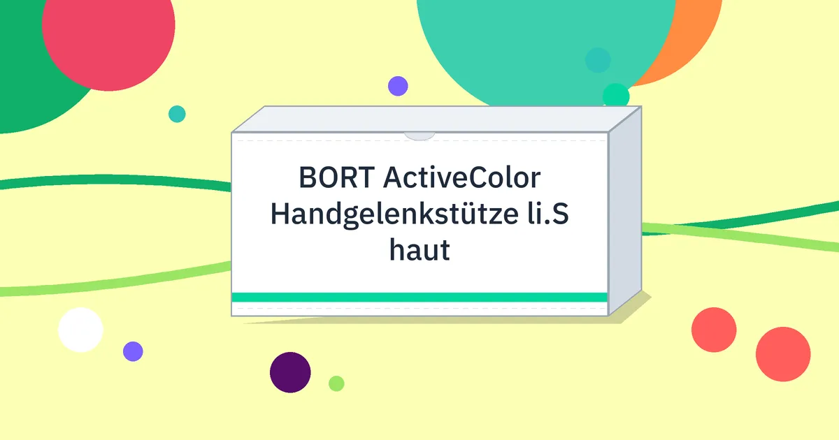 Symbolbild: Packung mit der Aufschrift BORT ActiveColor Handgelenkstütze li.S haut (PZN 13423943) – Verfügbarkeit und Bezug in Apotheken in Frankfurt am Main
